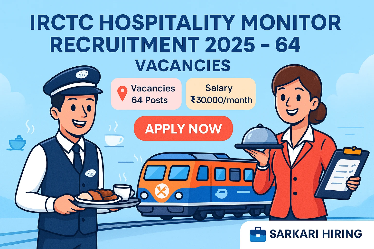 IRCTC Hospitality Monitor Recruitment 2025 – 64 Vacancies