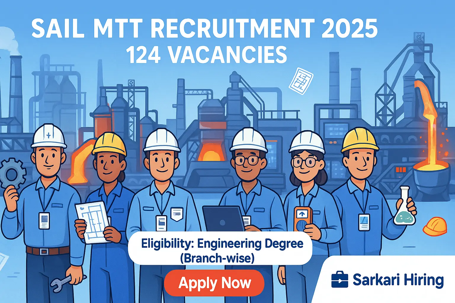 SAIL MTT Recruitment 2025 – 124 Engineering Vacancies