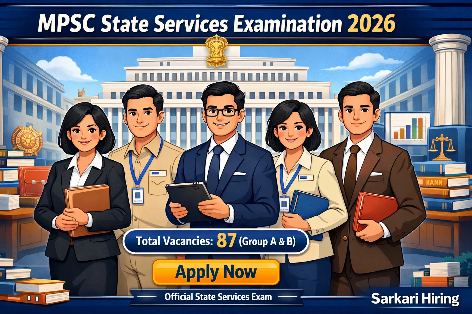 MPSC State Services Examination 2026 : 87 Group A & B Posts
