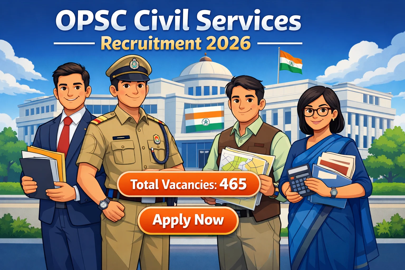 OPSC Civil Services Exam Recruitment 2026 : 465 Vacancies